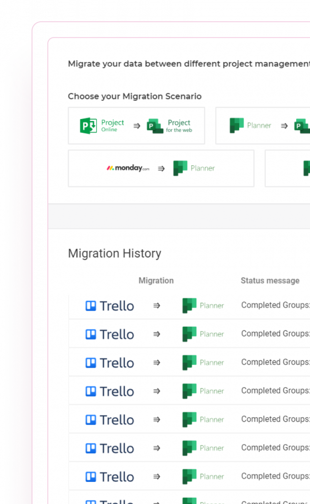 Project Management Data Migration - Project Migrator