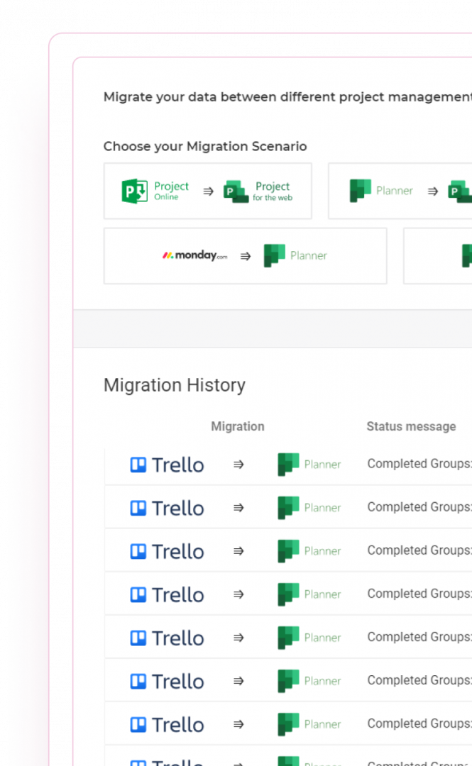 Project Management Data Migration - Project Migrator